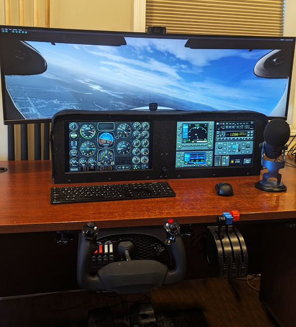 Dual Touchscreen Instrument Panel for Knobster Flight Simulators